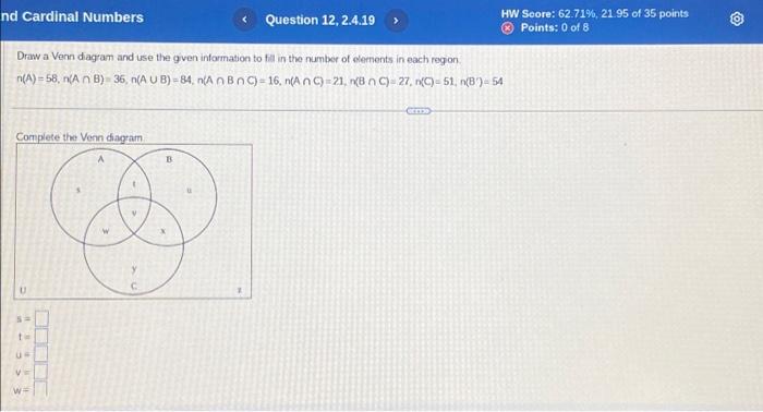 Solved nd Cardinal Numbers Complete the Venn diagram. Draw a | Chegg.com