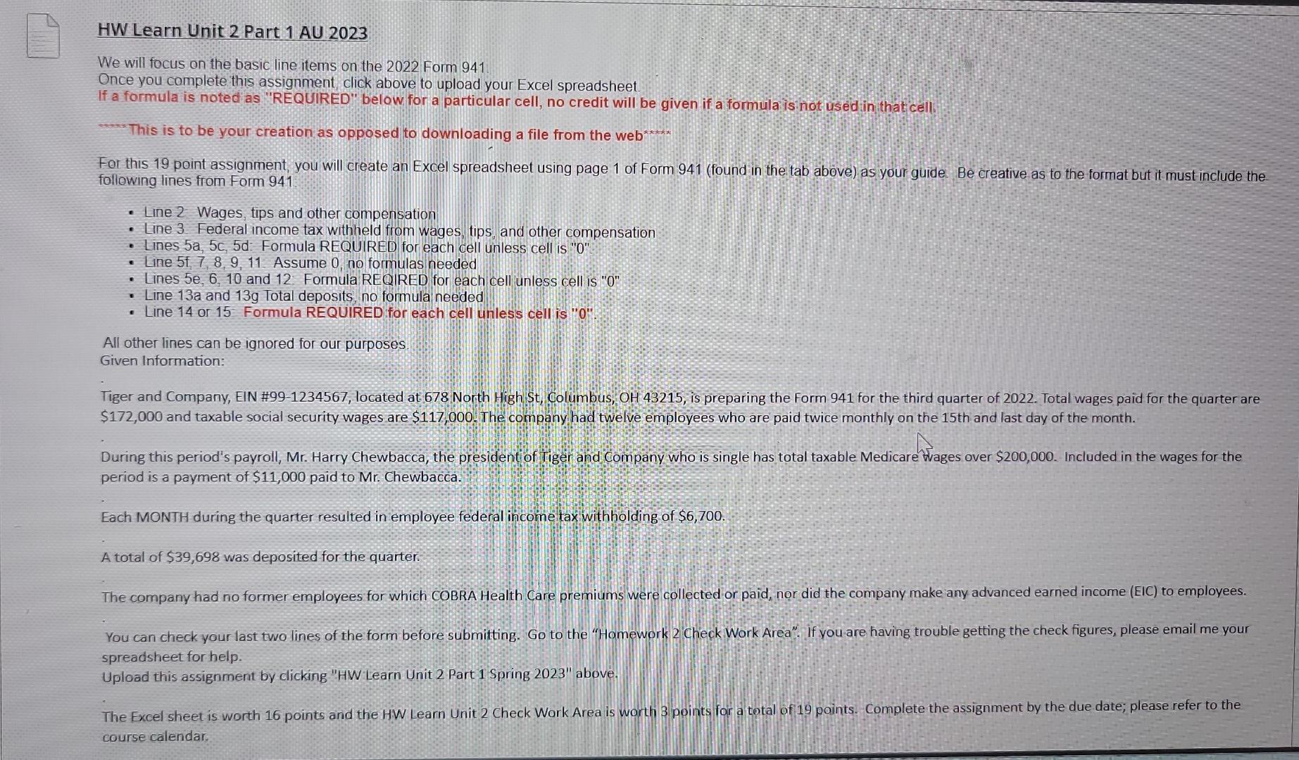 Solved HW Learn Unit 2 Part 1 AU 2023 We will focus on the | Chegg.com