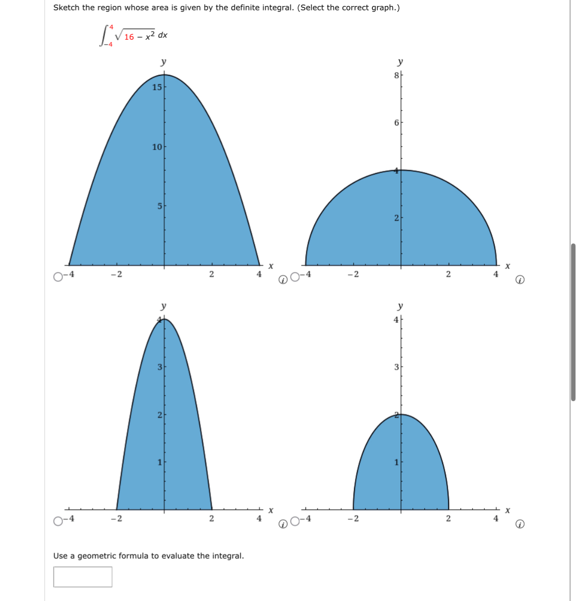 Solved Sketch the region whose area is given by the definite | Chegg.com