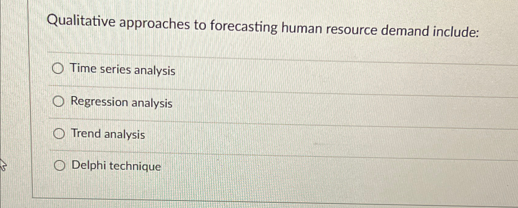 Solved Qualitative approaches to forecasting human resource | Chegg.com