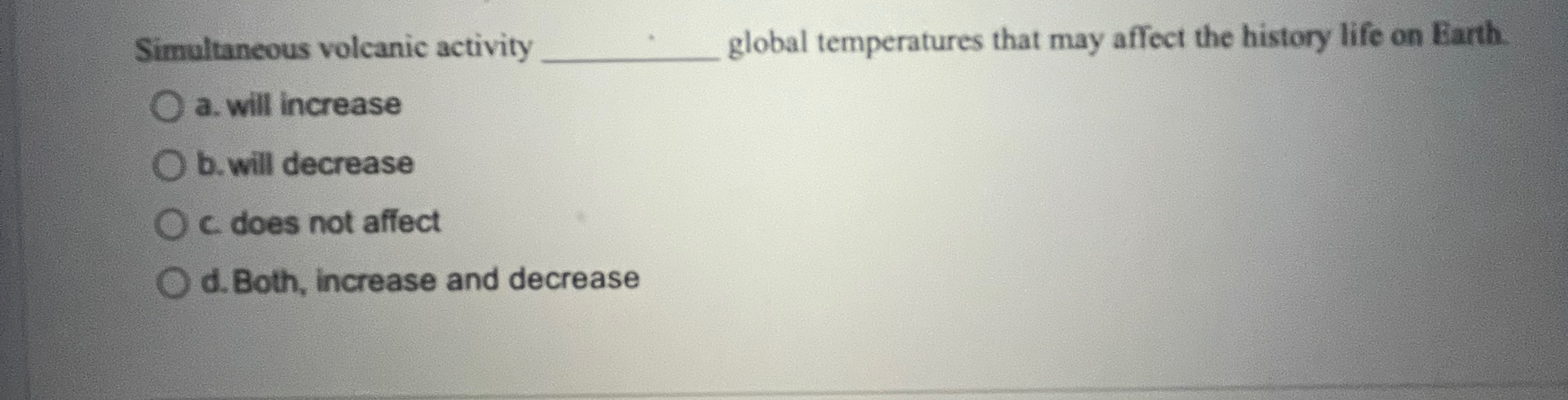 Solved Simultaneous volcanic activity global temperatures | Chegg.com Solved Simultaneous volcanic activity global temperatures | Chegg.com