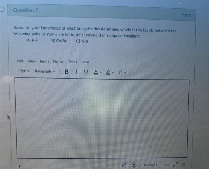 Solved Based on your knowledge of electronegativities | Chegg.com