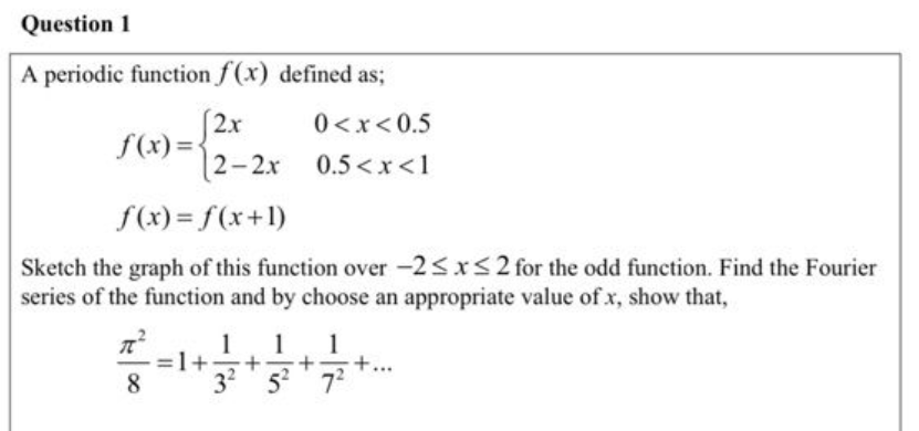 Solved helpQuestion 1A periodic function f(x) ﻿defined | Chegg.com