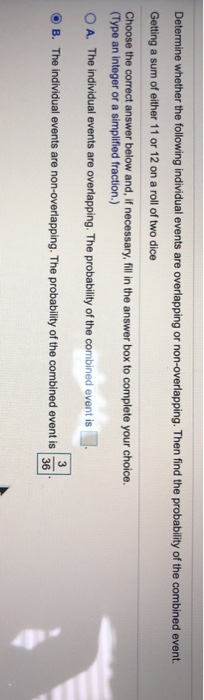 Solved Determine whether the following individual events are | Chegg.com