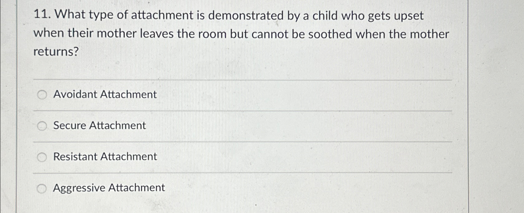 Solved What type of attachment is demonstrated by a child | Chegg.com