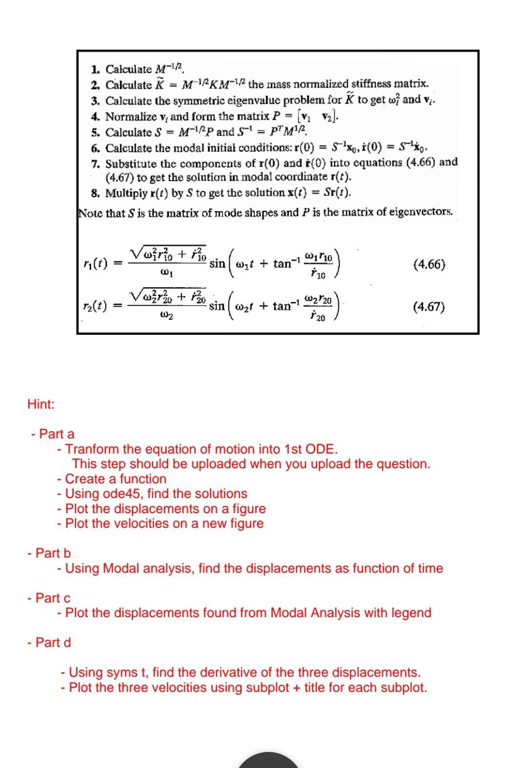 Solved Assignment \# 6 Multiple-Degree-of-Freedom Systems | Chegg.com