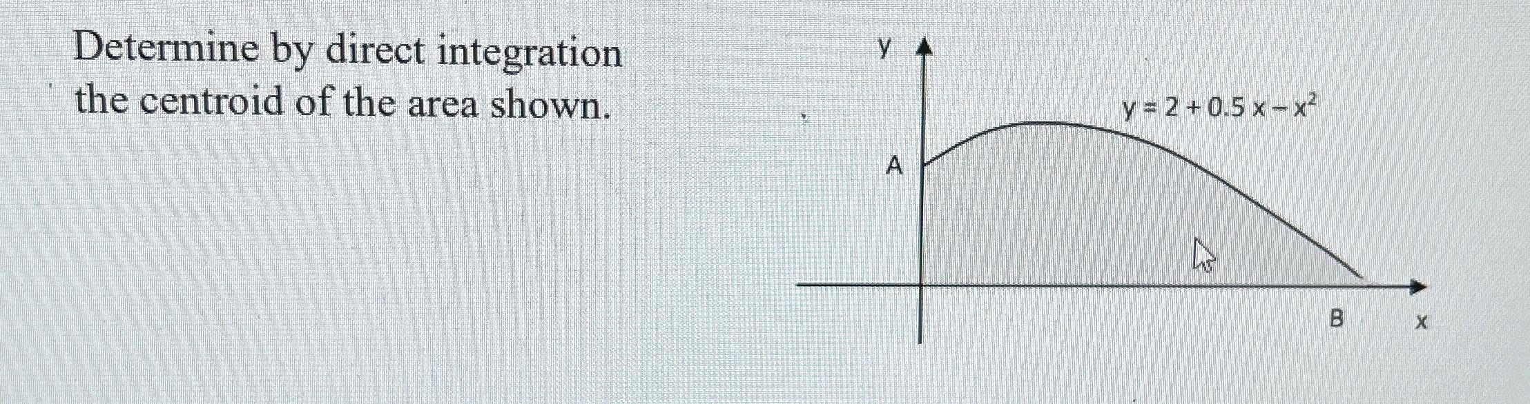 Solved Determine by direct integration the centroid of the | Chegg.com