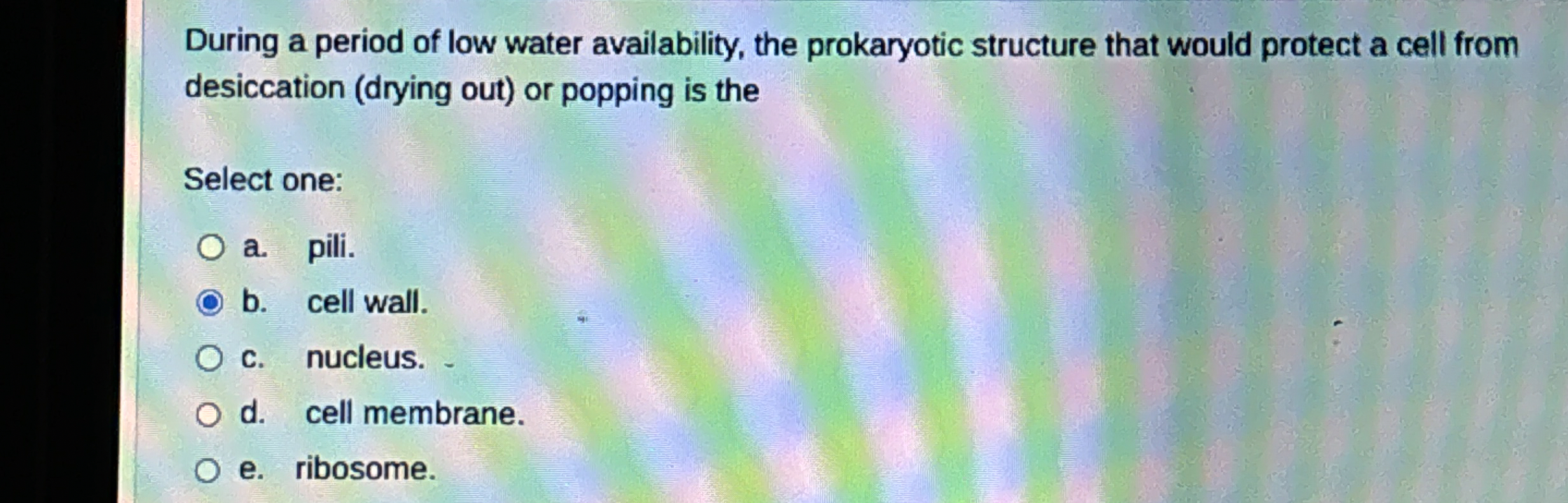 Solved During a period of low water availability, the | Chegg.com