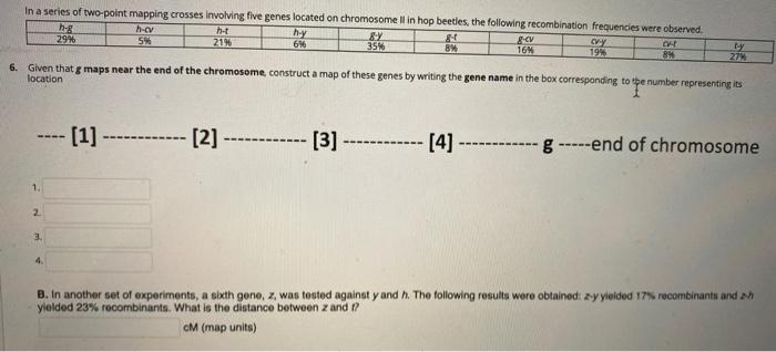 Solved In a series of two-point mapping crosses involving | Chegg.com