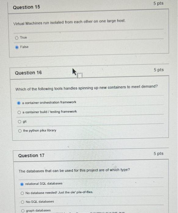 Solved Virtual Machines run isolated from each other on one | Chegg.com