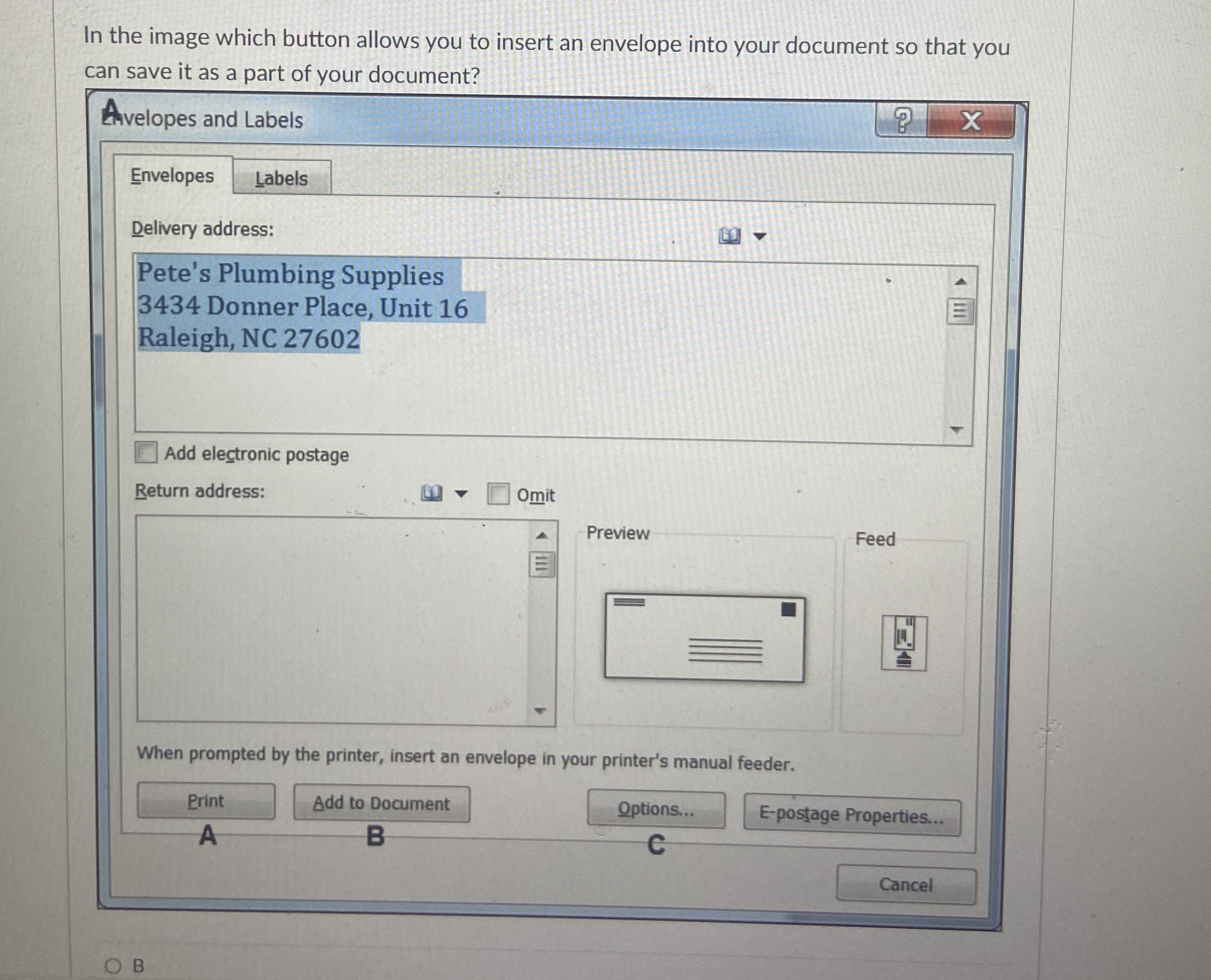 Solved In the image which button allows you to insert an | Chegg.com