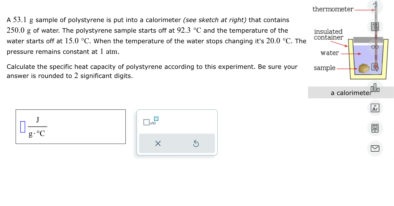 Solved A 53.1g ﻿sample of polystyrene is put into a | Chegg.com