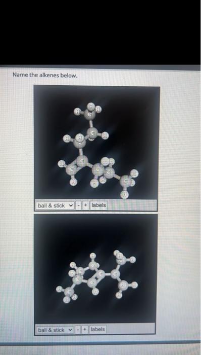 Solved Name the alkenes below. | Chegg.com