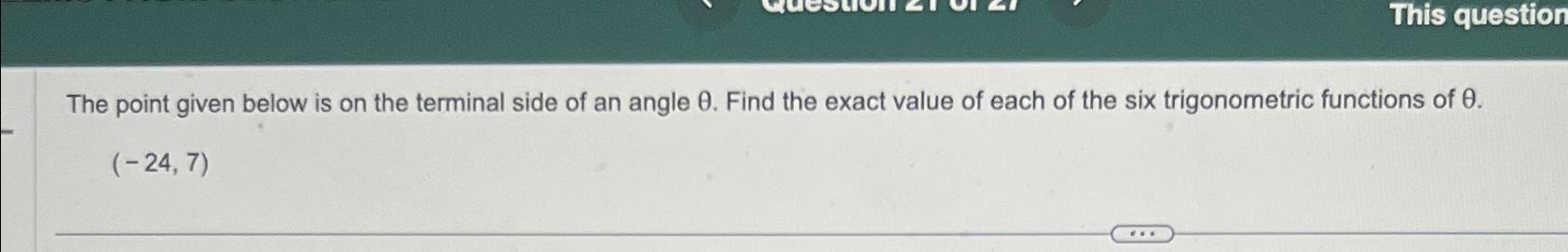 Solved This Questionthe Point Given Below Is On The Terminal