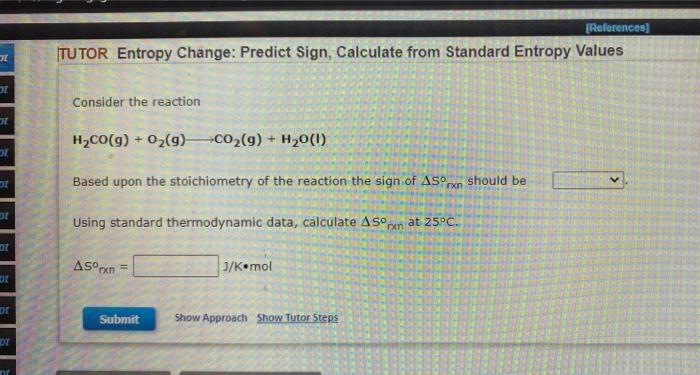 Solved 1 pc TUTOR Entropy Change: Predict Sign, Calculate | Chegg.com