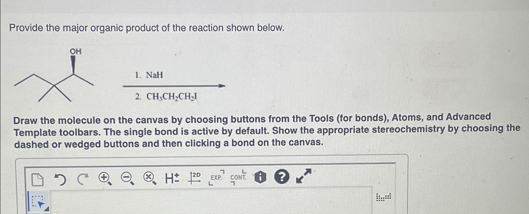 Solved Provide the major organic product of the reaction | Chegg.com