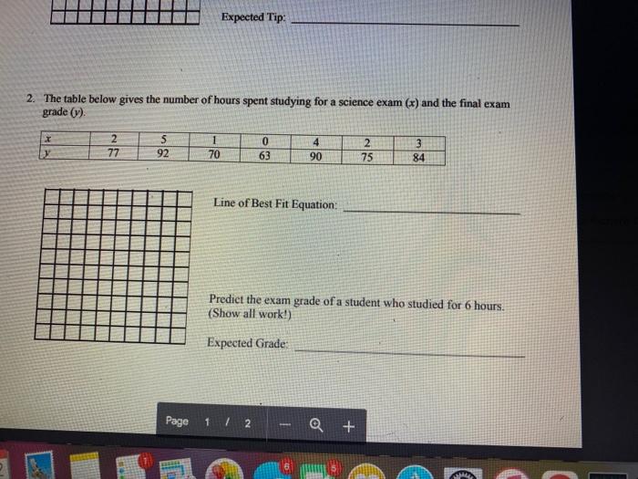 Solved Open with Unit 6: Data Analysis Name Lesson: Line of | Chegg.com