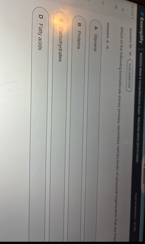 Solved Question 30Which of the following biomolecule shows | Chegg.com