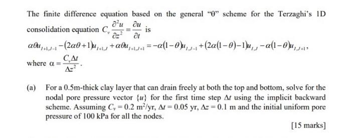 Solved The finite difference equation based on the general " | Chegg.com