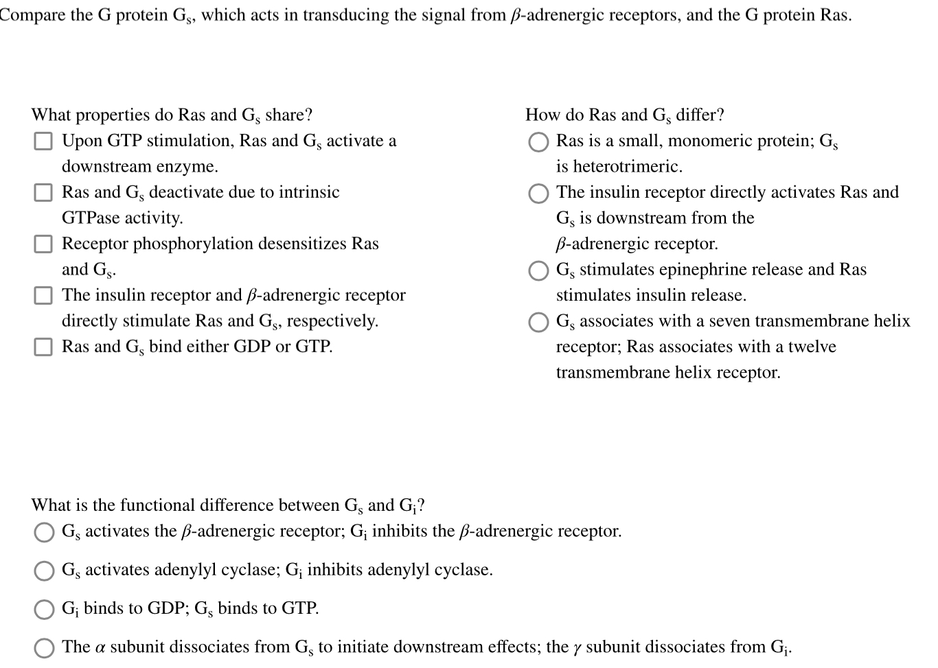 Solved What is ﻿the functional difference between Gs ﻿and | Chegg.com