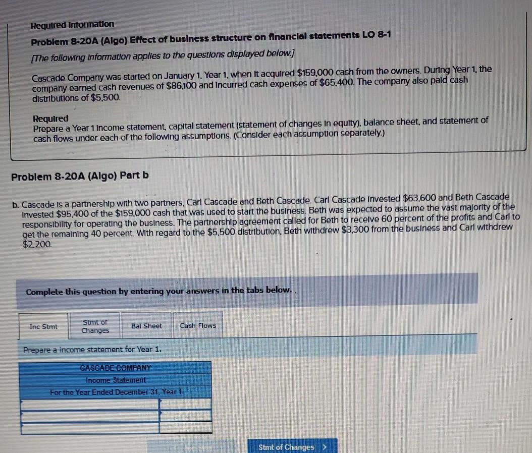 Solved Required Information Problem 8-20A (Algo) Effect of | Chegg.com