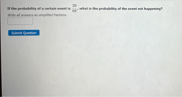 Solved what is the probability of the event not happening? | Chegg.com