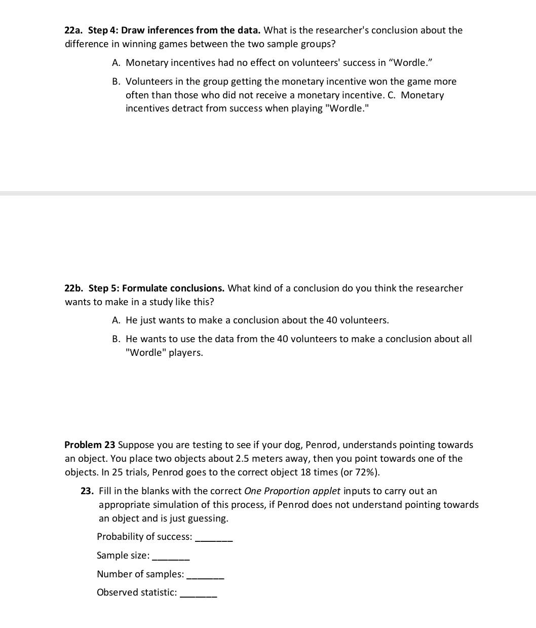 Solved 22a. Step 4: Draw inferences from the data. What is | Chegg.com