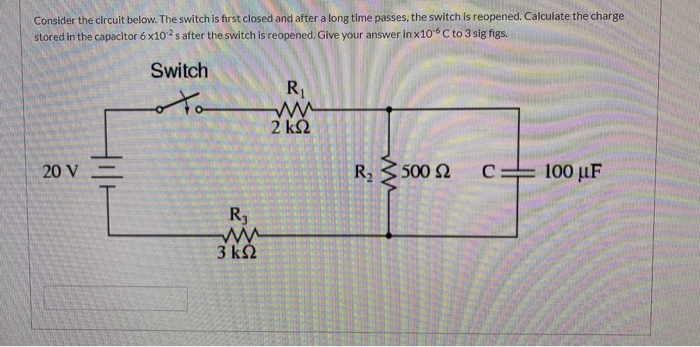 Solved Consider the circuit below. The switch is first | Chegg.com