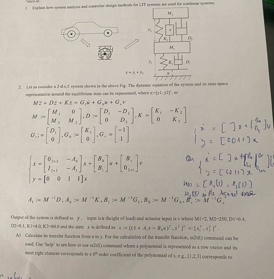 Solved 1. Explain how system analysis and controller design | Chegg.com