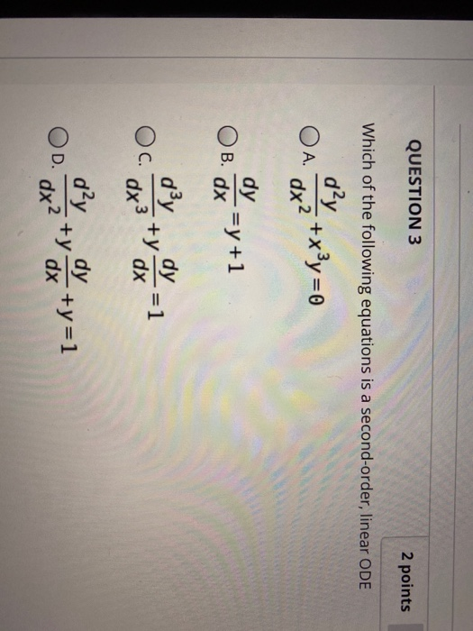 Solved QUESTION 3 2 points Which of the following equations | Chegg.com