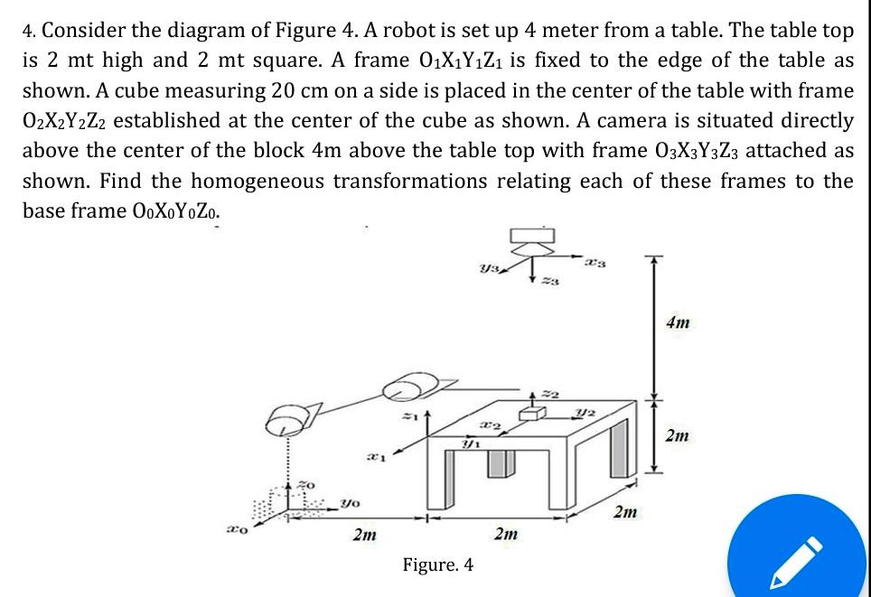 Solved 4. Consider the diagram of Figure 4. A robot is set | Chegg.com