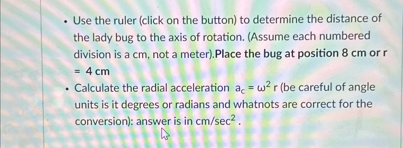 Solved Use the ruler (click on the button) ﻿to determine the | Chegg.com