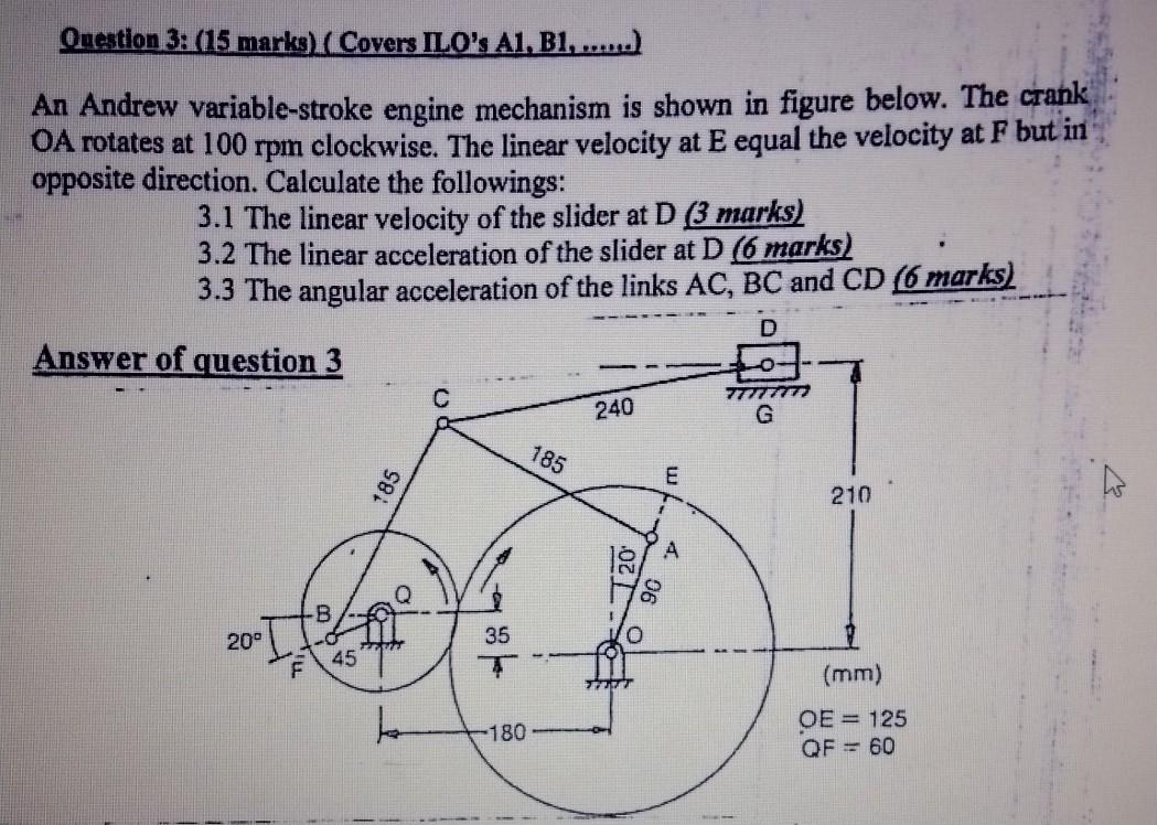 Solved Subject : Kinematics Of Mechanical System | Chegg.com