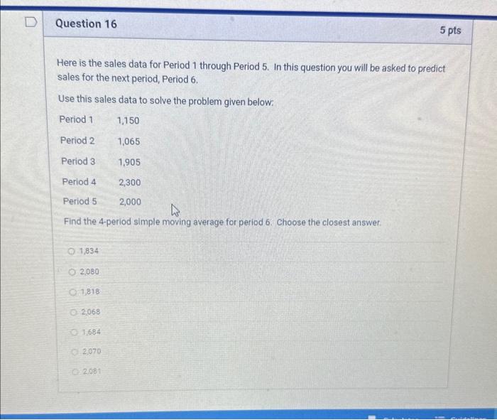 Solved Here is the sales data for Period 1 through Period 5. | Chegg.com