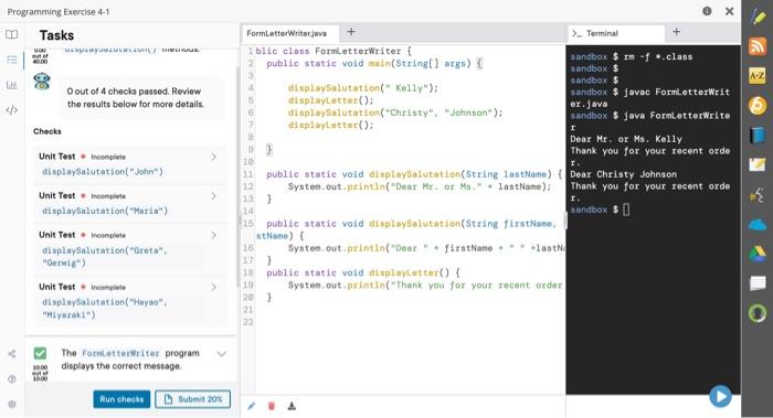 Solved I am confused why the tests are not working. I tried | Chegg.com