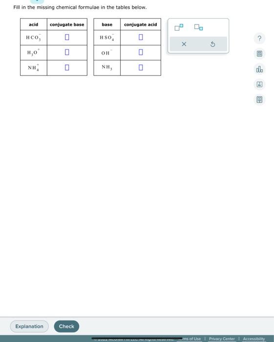 Solved Fill in the missing chemical formulae in the tables | Chegg.com