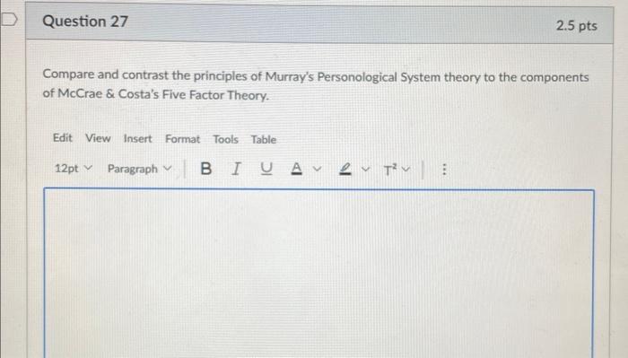 Solved Compare and contrast the principles of Murray's | Chegg.com