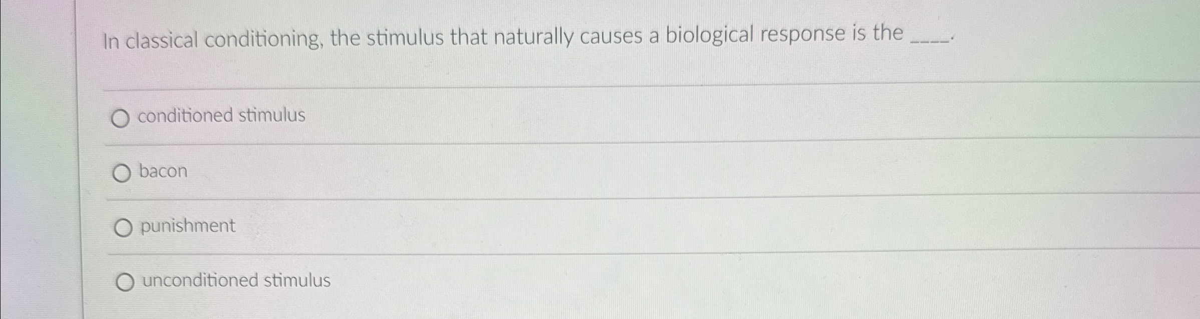 Solved In classical conditioning, the stimulus that | Chegg.com