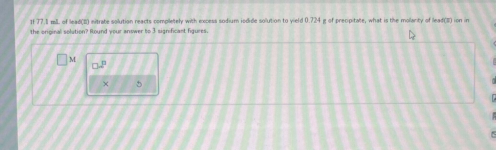 Solved If 77 1 ﻿ml Of Lead Ii ﻿nitrate Solution Reacts