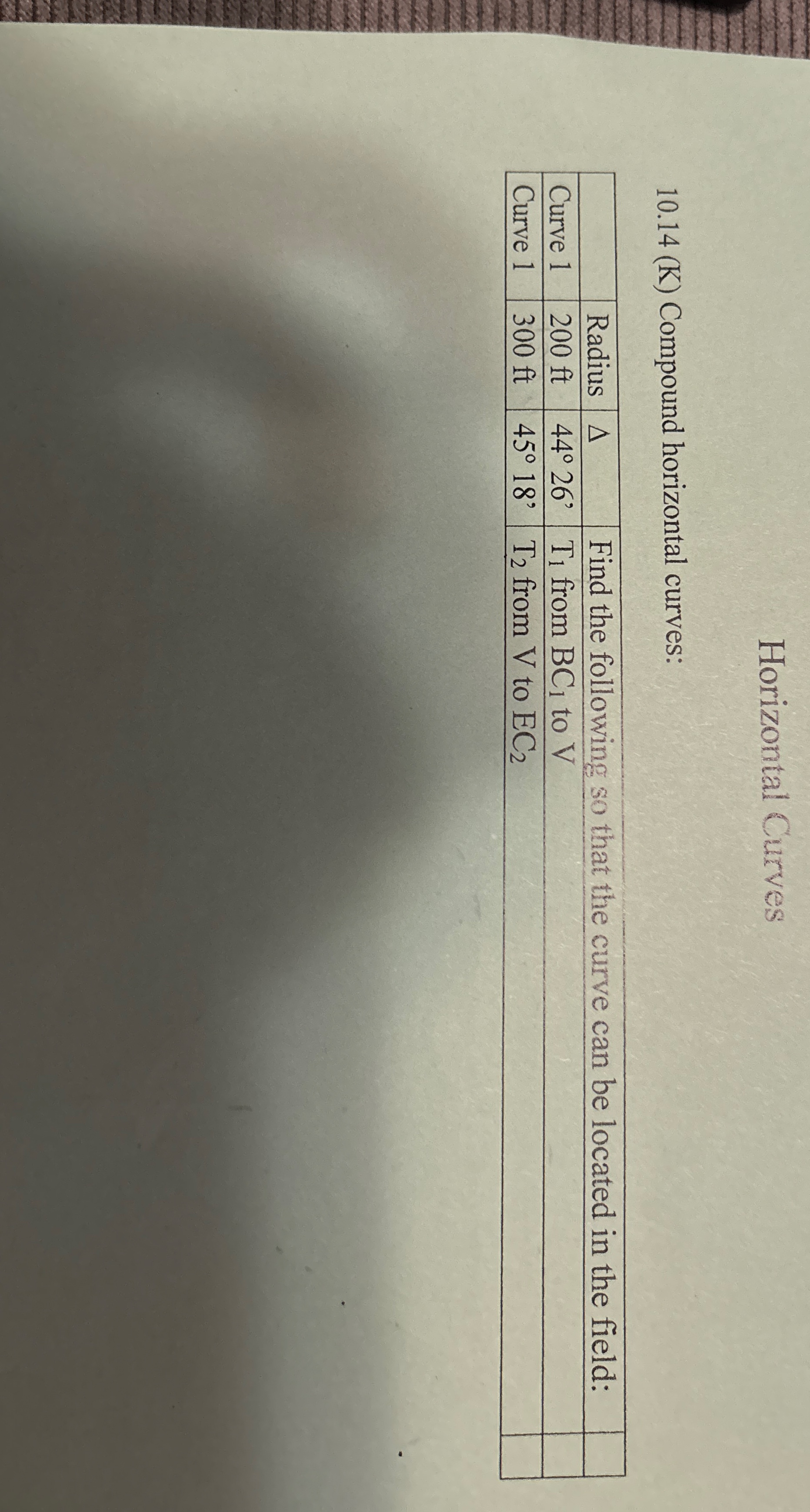 Solved Horizontal Curves10.14 (K) ﻿Compound horizontal | Chegg.com