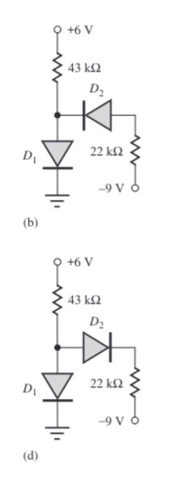 Solved 68. Find the Q-points for the diodes in the four | Chegg.com