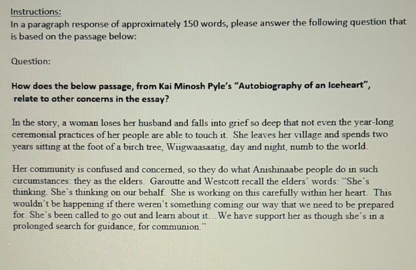 Instructions: In a paragraph response of | Chegg.com