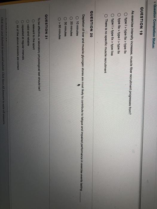 Solved Question Completion Status: QUESTION 19 As exercise | Chegg.com