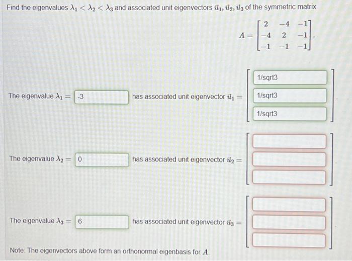 Solved Find the eigenvalues A₁