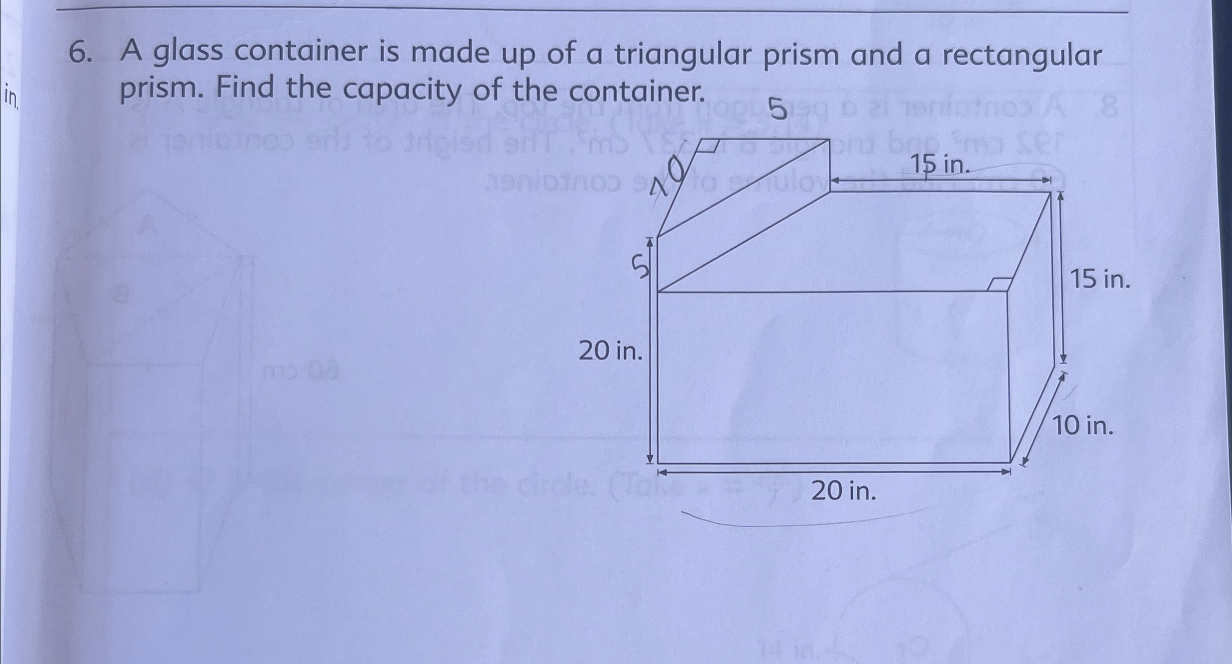 Solved A glass container is made up of a triangular prism | Chegg.com
