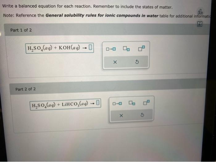 Solved Which of the following salts form an aqueous solution | Chegg.com