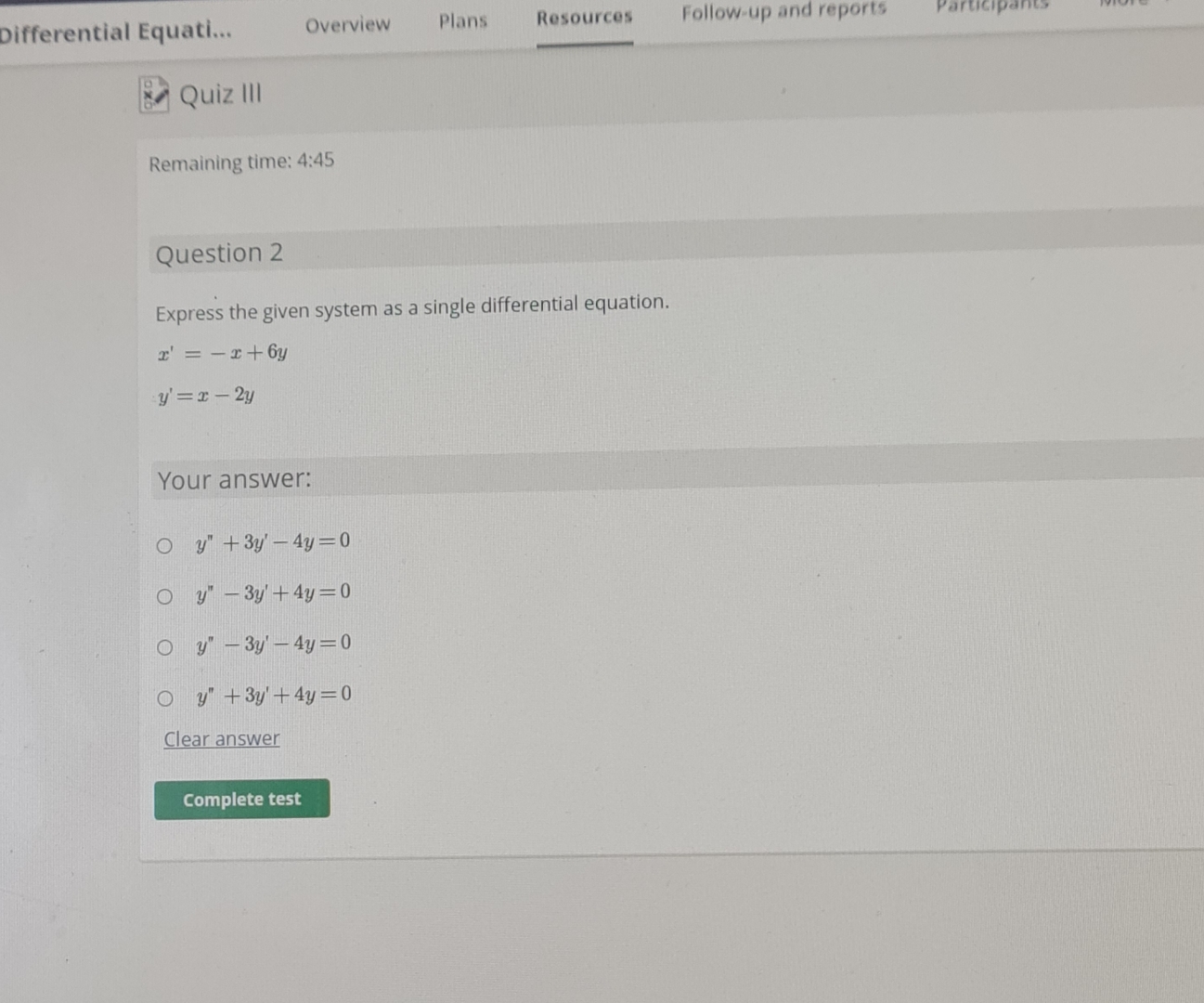 Differential Equati...OverviewPlansResourcesFollow-up | Chegg.com