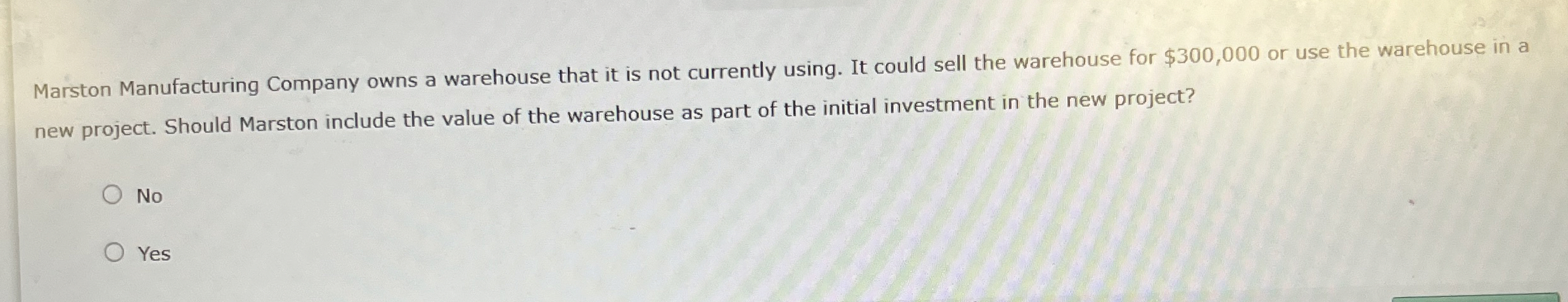Solved Marston Manufacturing Company owns a warehouse that | Chegg.com