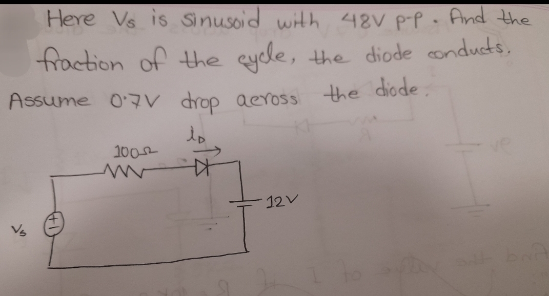 Solved Here Vs ﻿is sinusoid with 48 ﻿V p-p. ﻿And the | Chegg.com