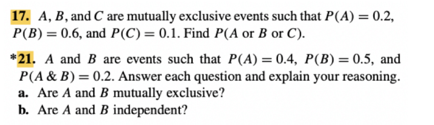 Solved A,B, ﻿and C ﻿are mutually exclusive events such that | Chegg.com